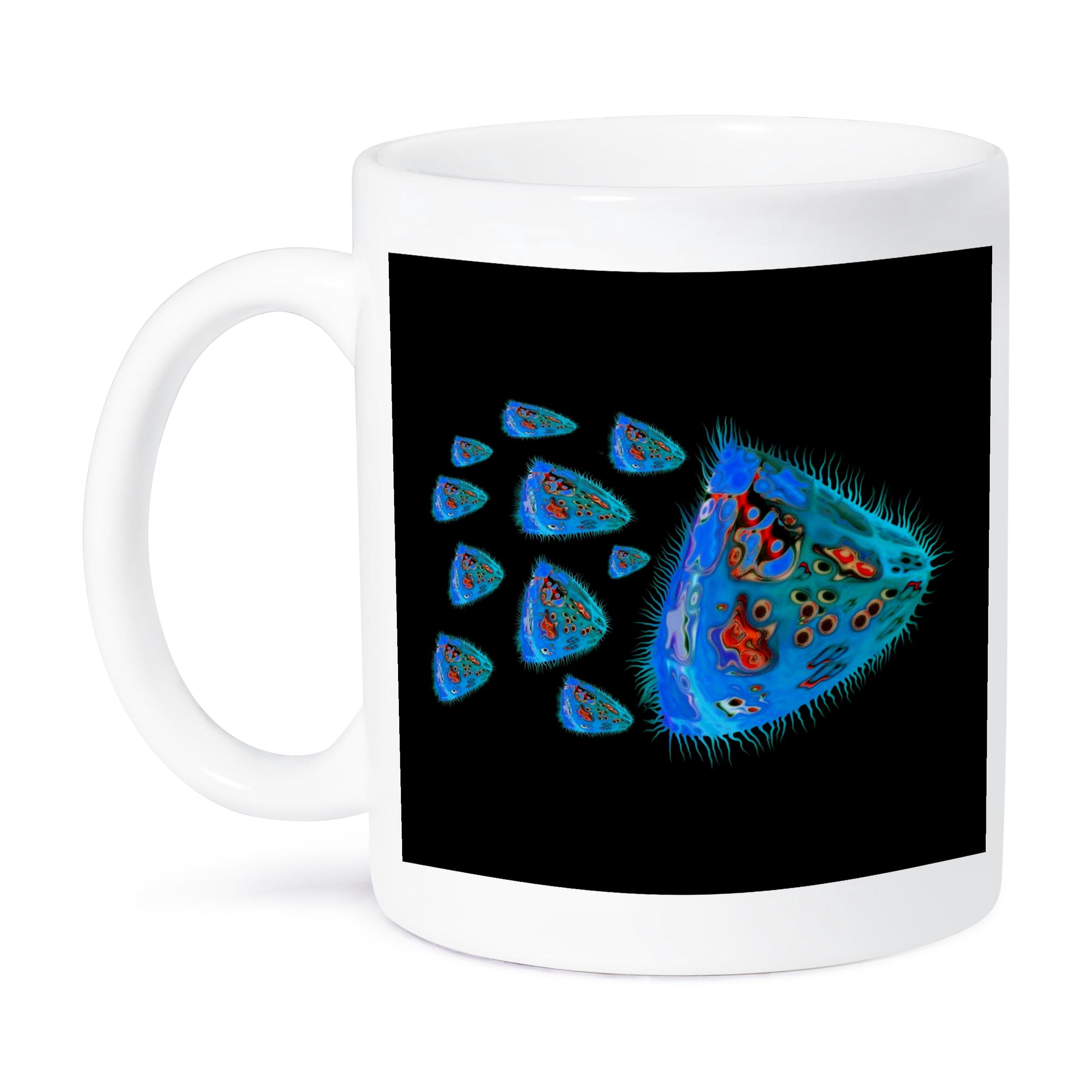 3dRose, Surreal sci fi blue and red alien fish swimming through space ...