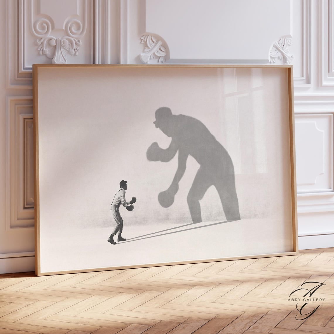 Surrealist Boxing Art Poster Minimalist Shadow Poster Con30, Unframed ...