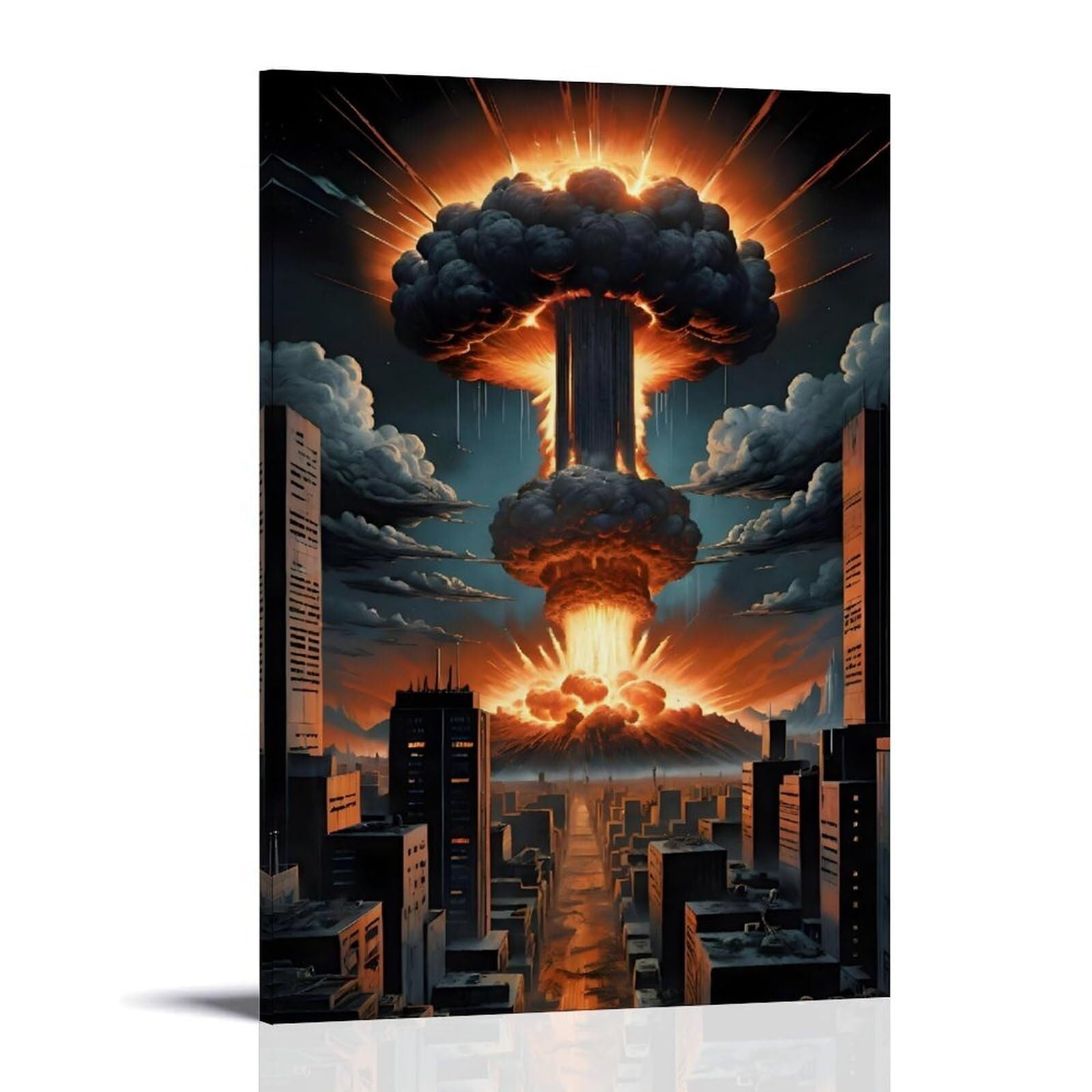 Surrealist Future Nuclear Bomb Explosion Poster Decorative Canvas Wall ...
