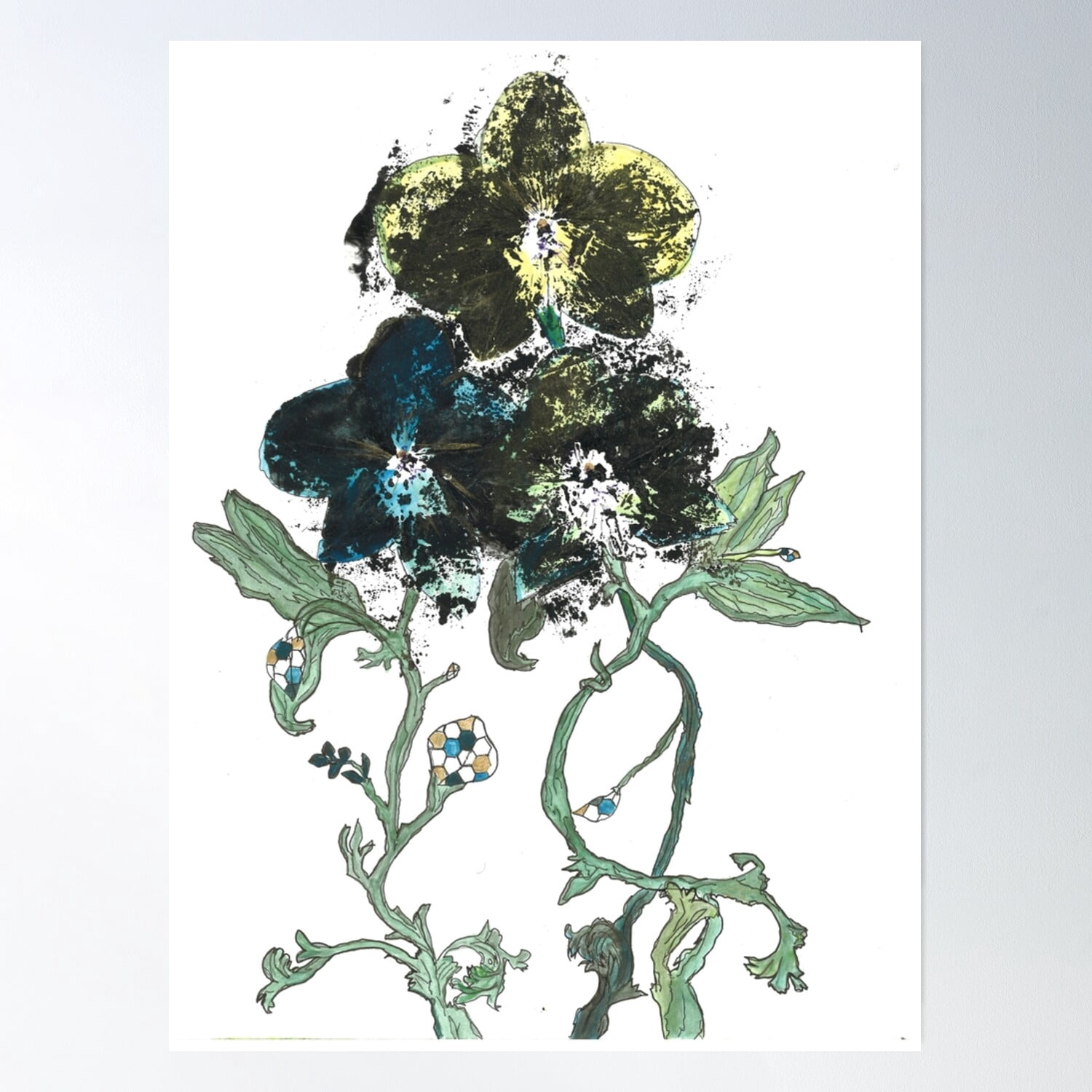 Surrealist Orchids Poster Wall Art, Modern Wall Decor, 16x24 UNFRAMED ...