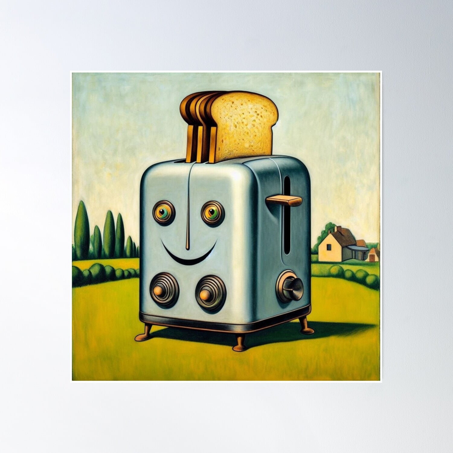 Surrealist Toaster Poster Wall Art, Modern Wall Decor, 24x24 UNFRAMED ...