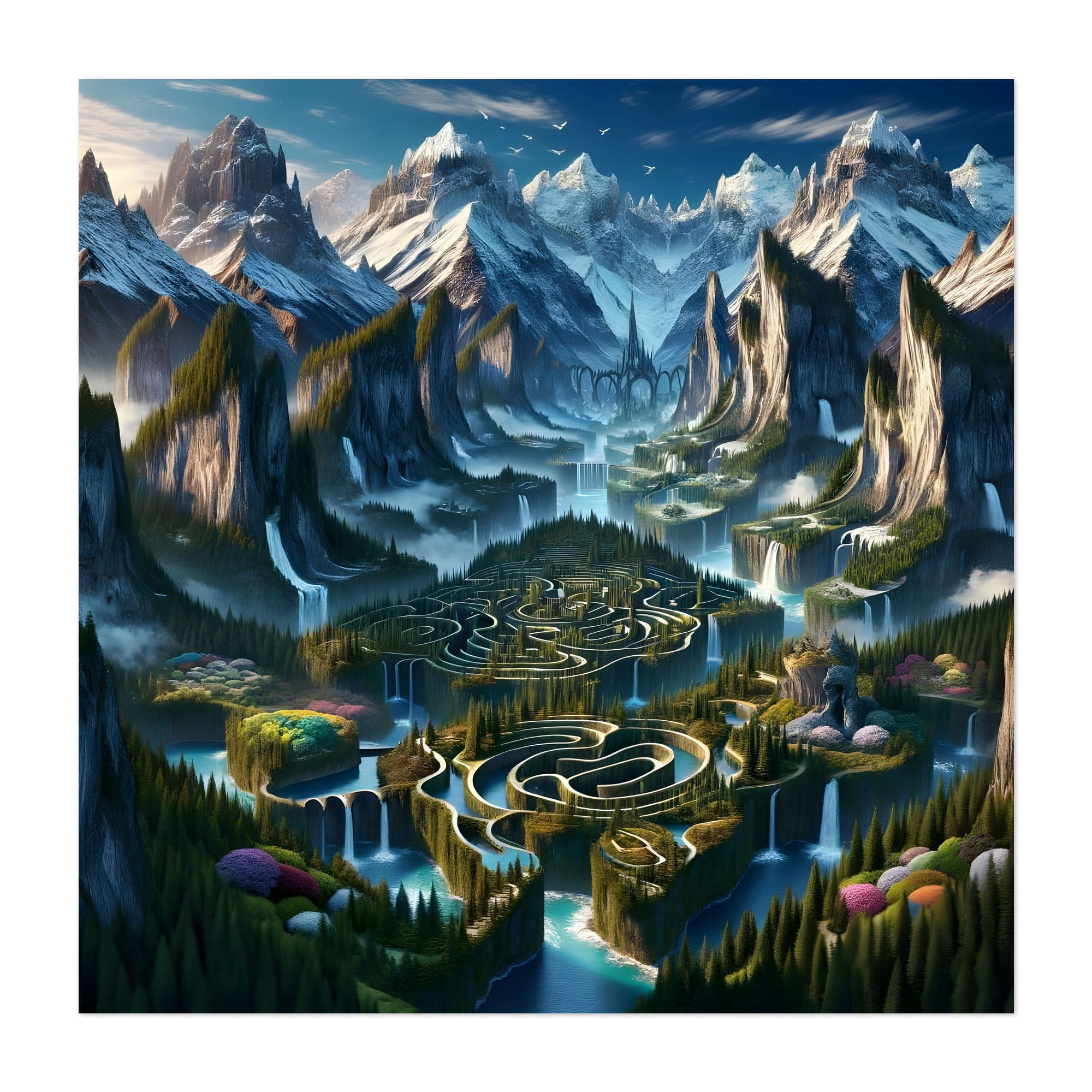 Surrealistic Sky Maze - Digital Art Fantasy Surrealism Landscape ...