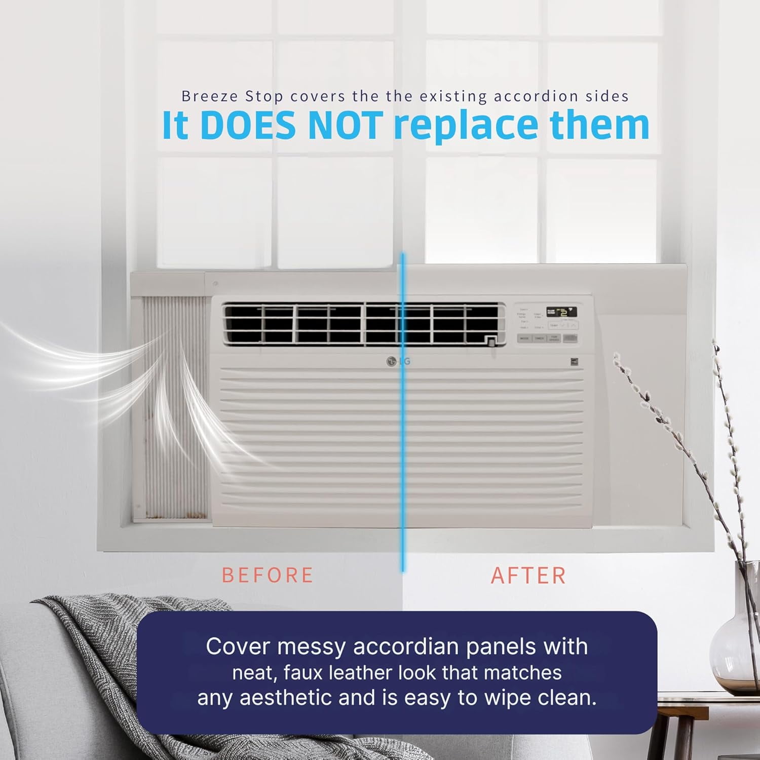 Surround Insulation Side Panels White for Window AC Unit Indoor Air ...