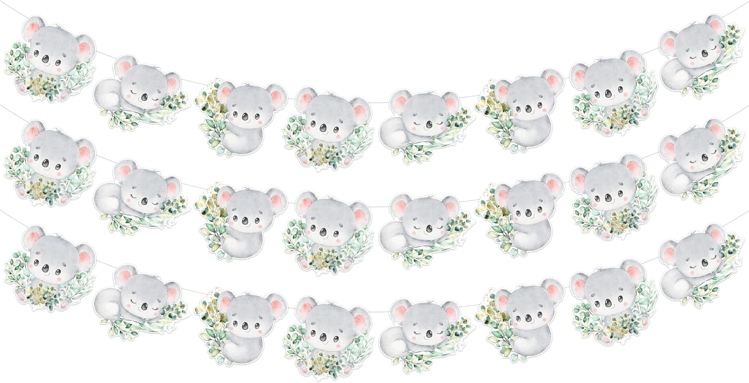 Sursurprise 3Pcs Koala Theme Banner, Koala Bear Signs for Jungle Safari ...
