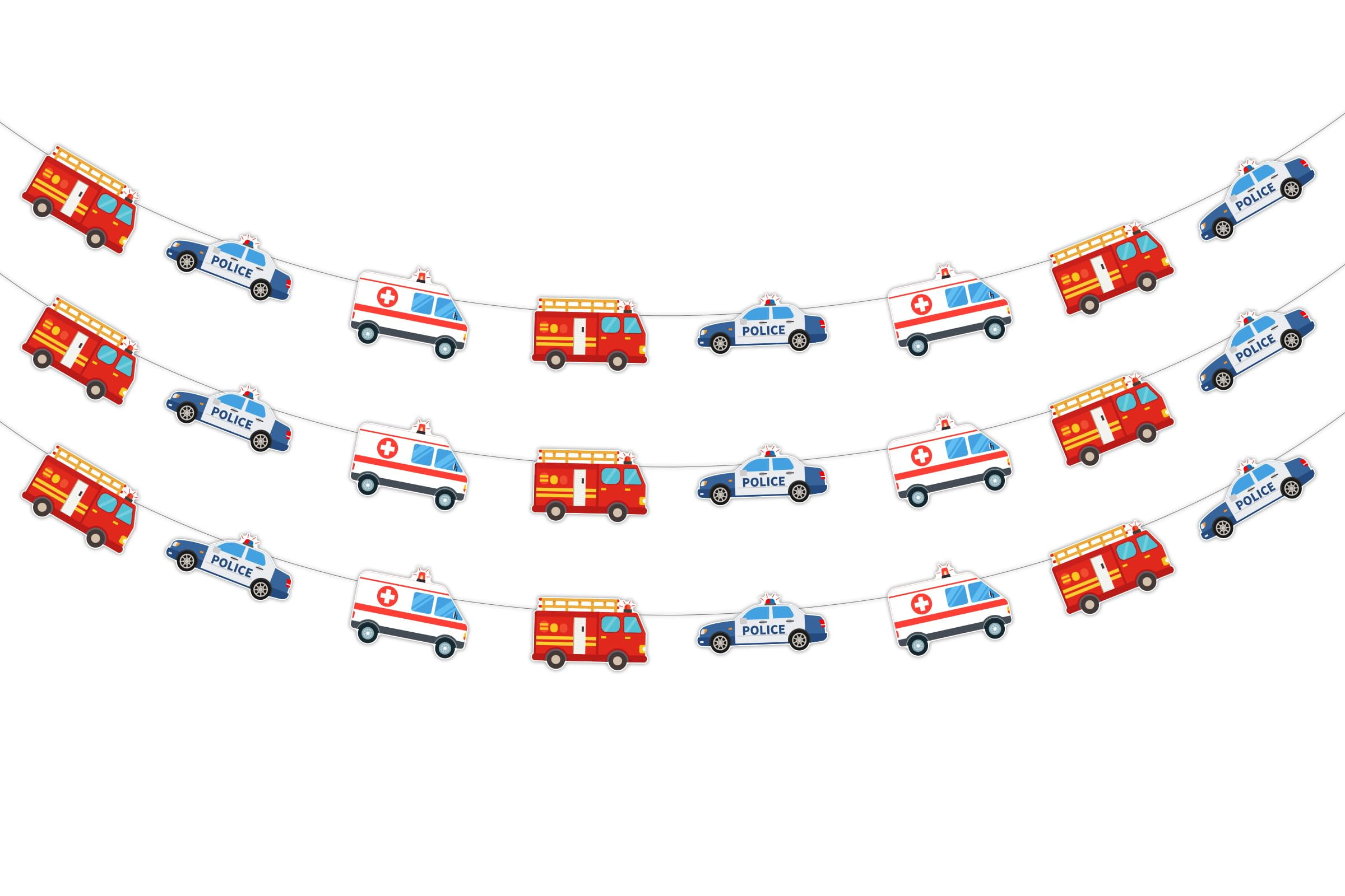 Sursurprise Emergency VehicleUMRT Party Decorations, 3PCS Emergency ...