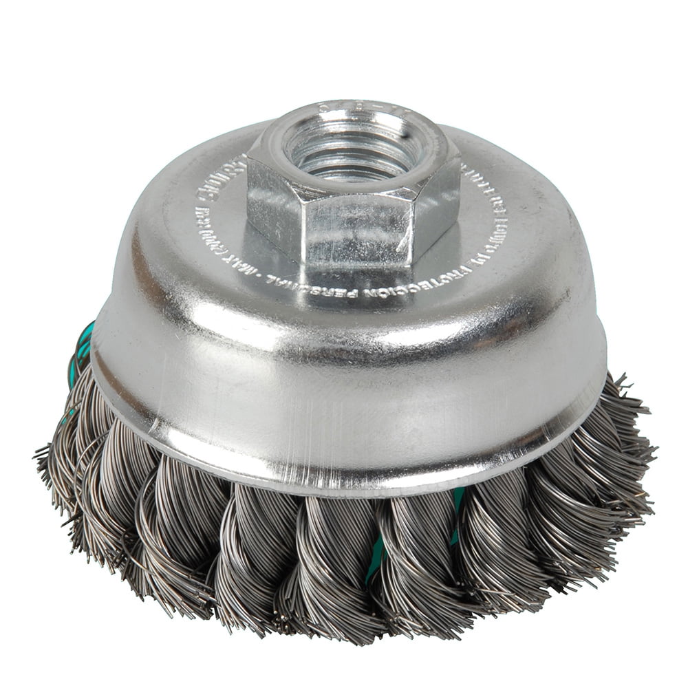 Surtek Wire Cup Brush with Braided Wire 4"X0.35 Rm14 , 123239 - Walmart.com