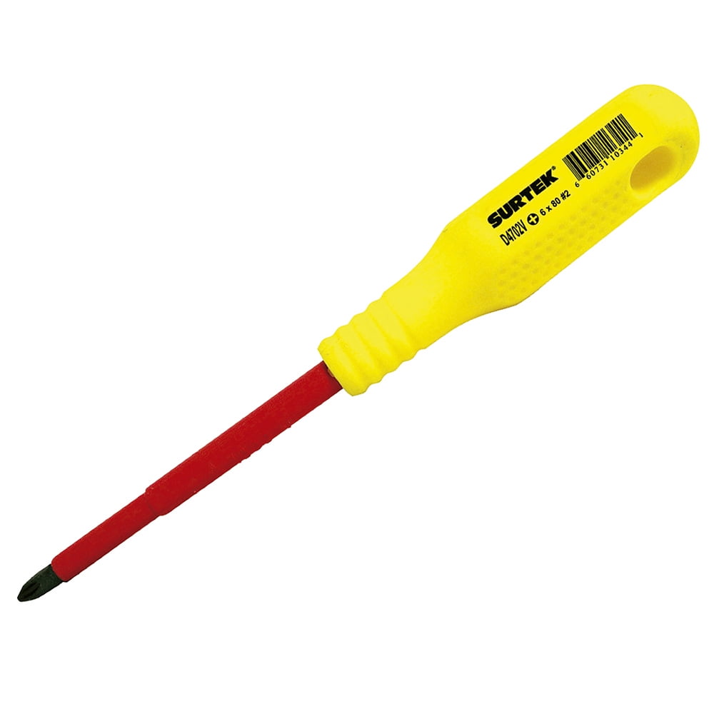 Surtek Yellow Handle 1000 V Screwdriver Phillips 1000V #2 X 4 ...