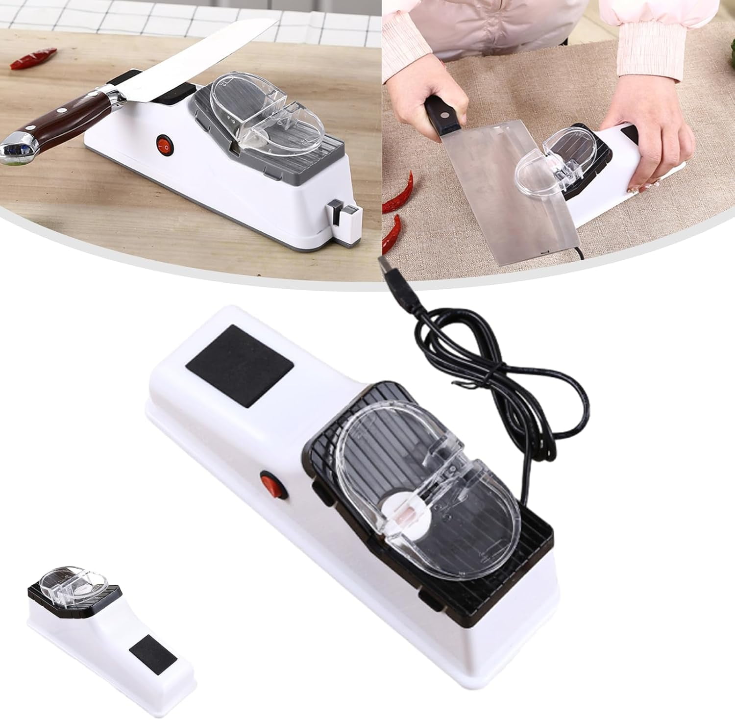 Surudoisharp Pro Electric Knife Sharpener, Electric Knife Sharpener, 5 Seconds for Quick ...