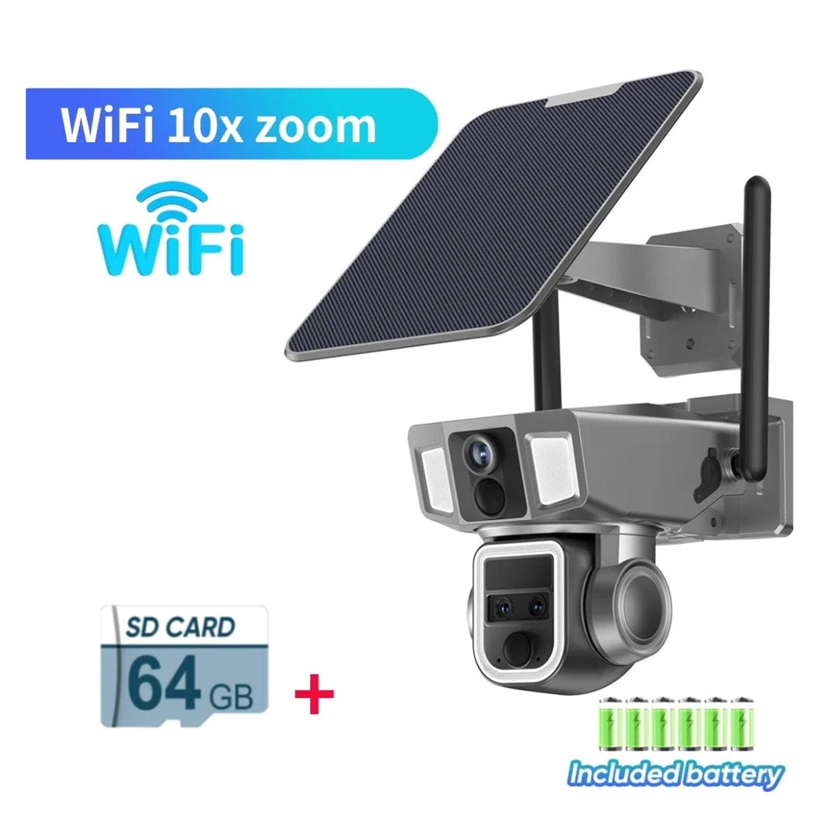 Surveillance camera 2 In1 4G Solar Camera Outdoor 6K 12MP Wifi Wireless ...