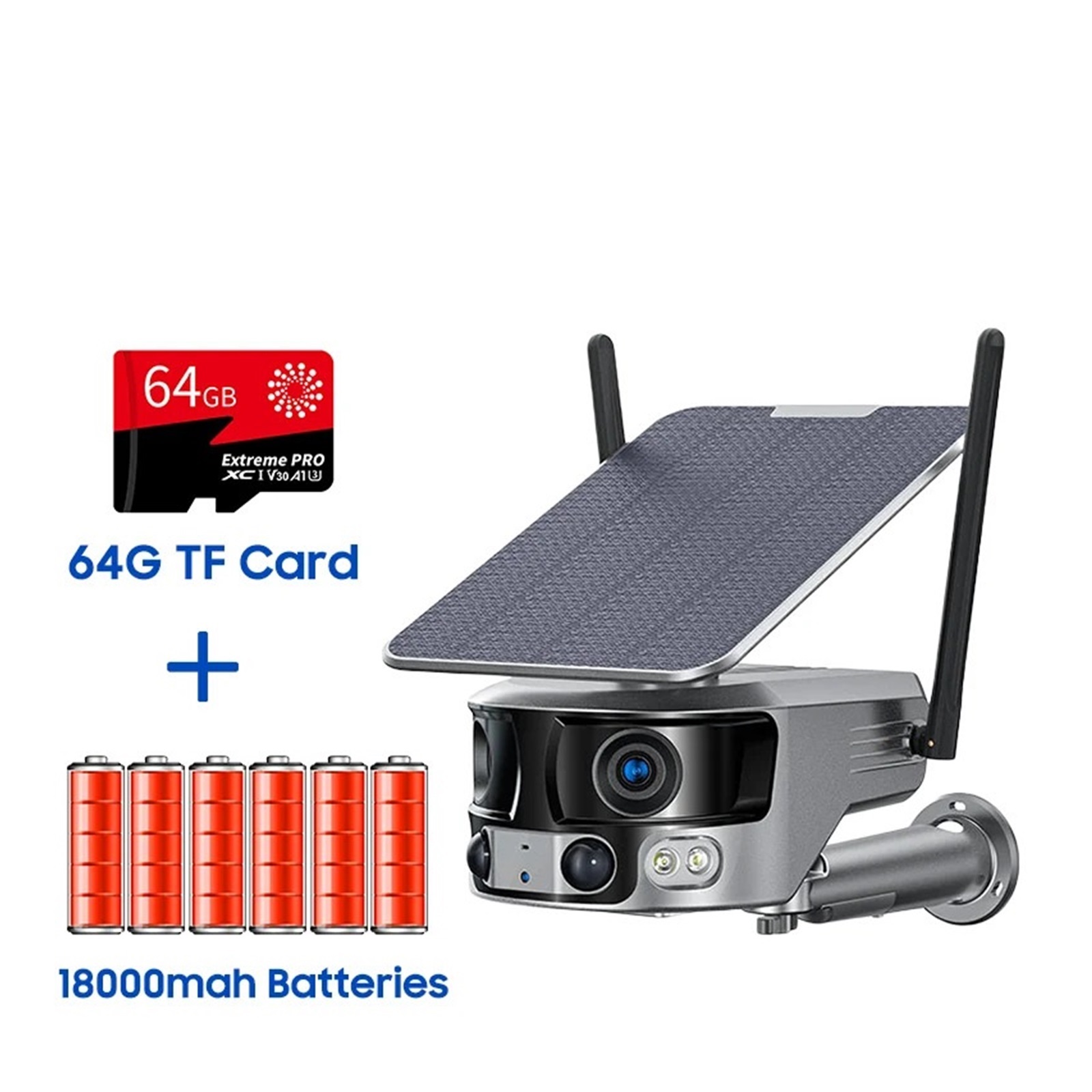 Surveillance camera 4G Sim Card /WIFI 180° Ultra-wide Angle Solar ...