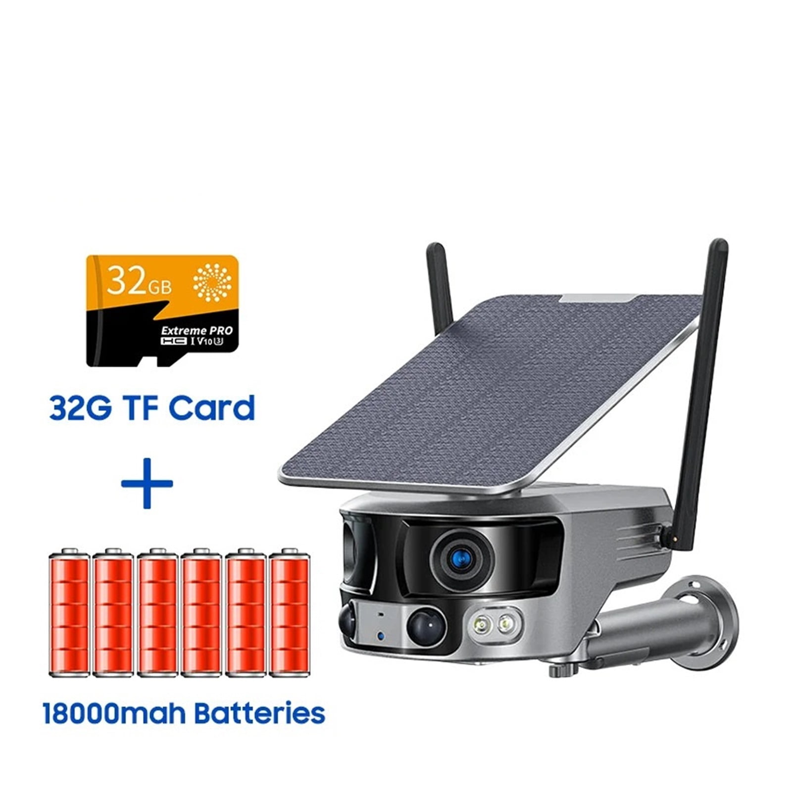 Surveillance camera 4G Sim Card /WIFI 180° Ultra-wide Angle Solar ...
