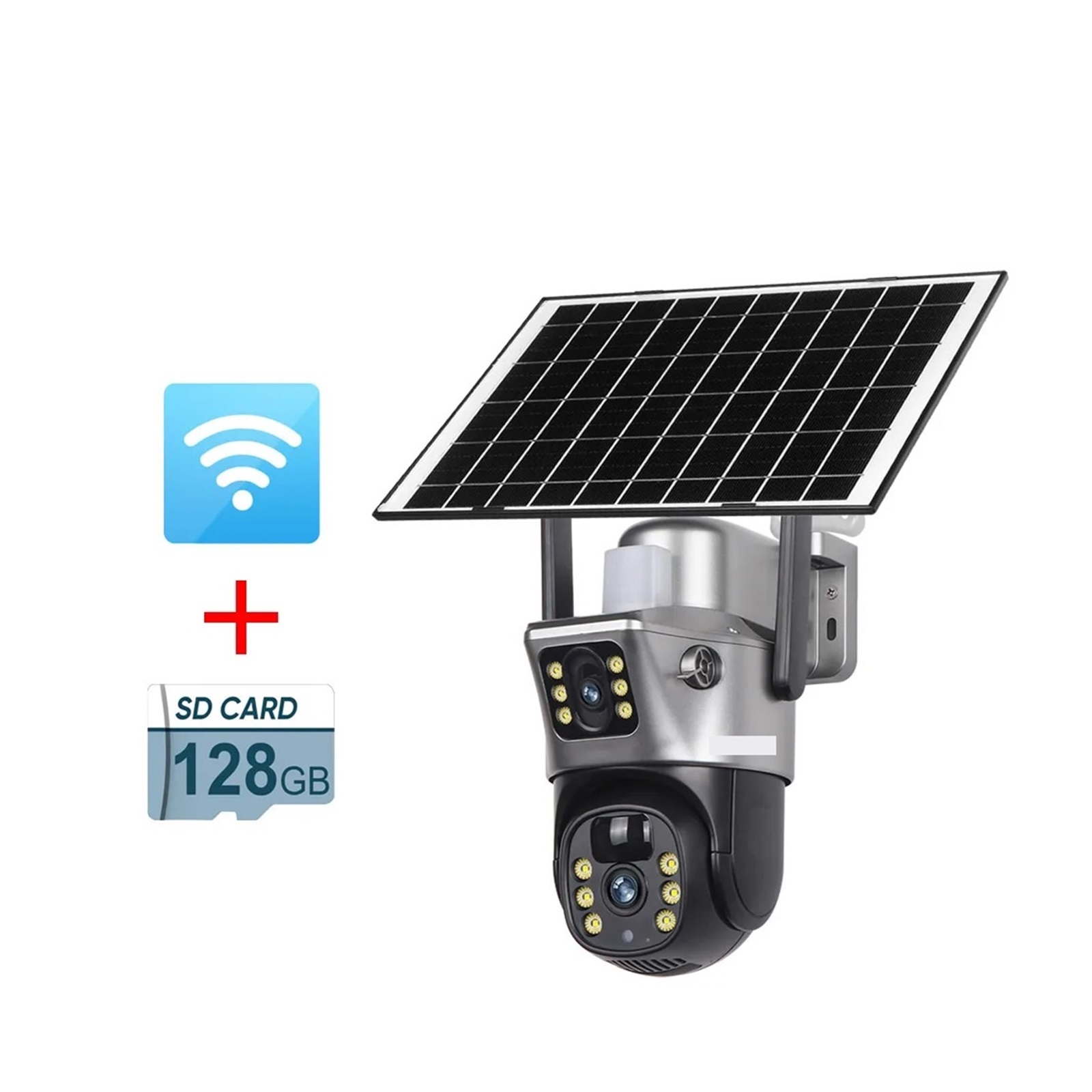 Surveillance camera 4K 8 Million WiFi Solar Dual Lens Dual Screen ...