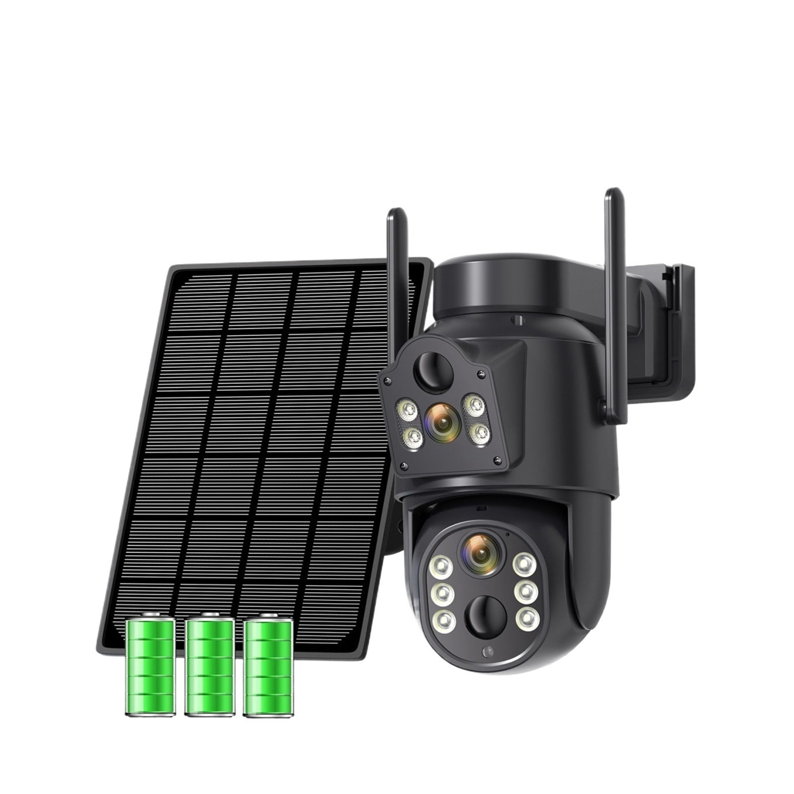 Surveillance camera 4K Solar WiFi Camera Outdoor Built-in Battery Dual ...
