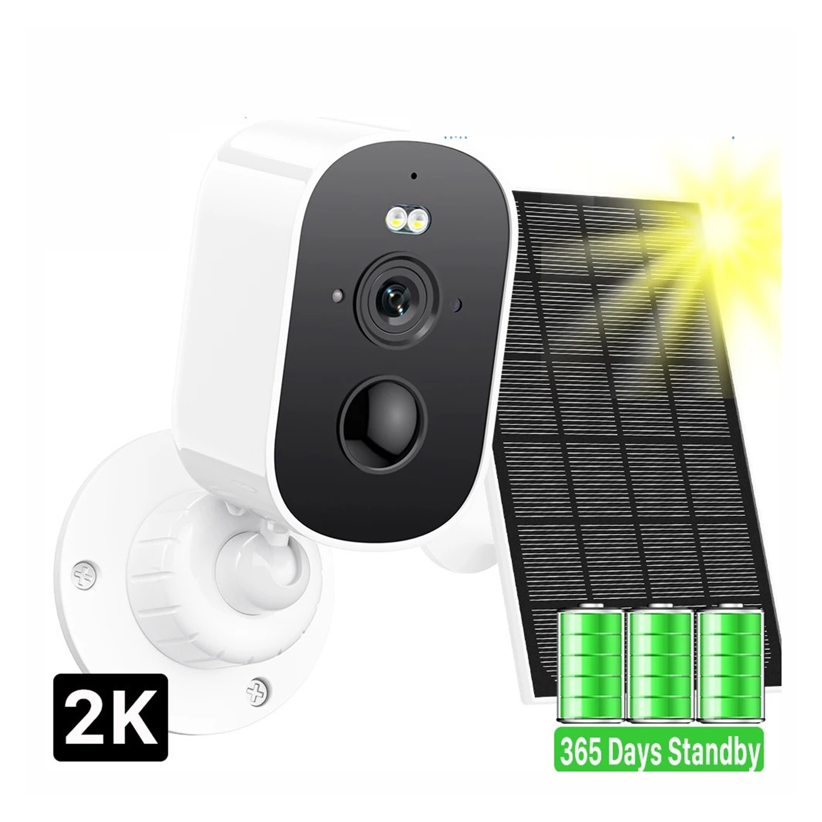 Surveillance camera 4MP 2K HD Wireless Solar Camera Wifi Outdoor PIR ...