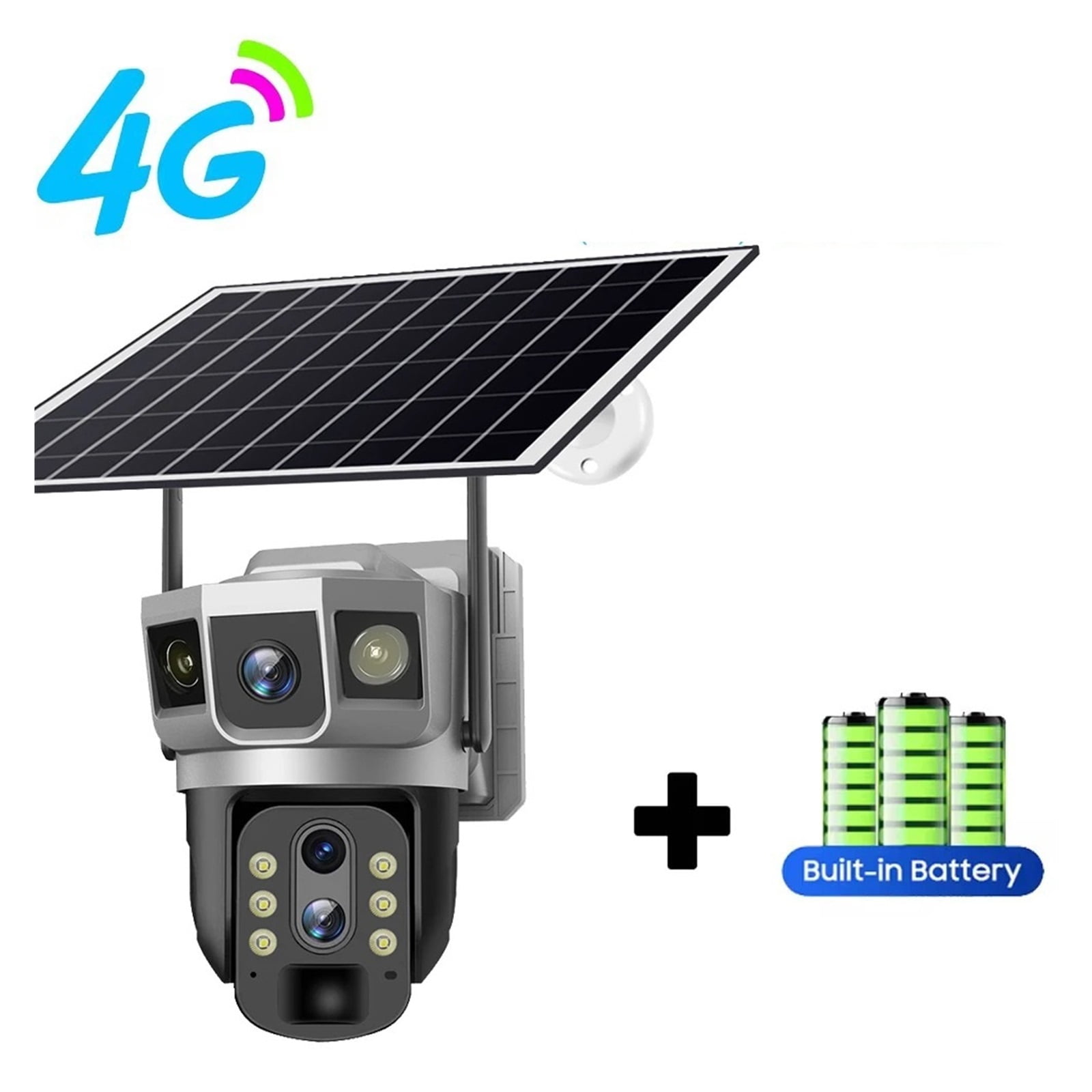 Surveillance and security cameras 12MP 3 Lens 4G Solar Camera Outdoor ...