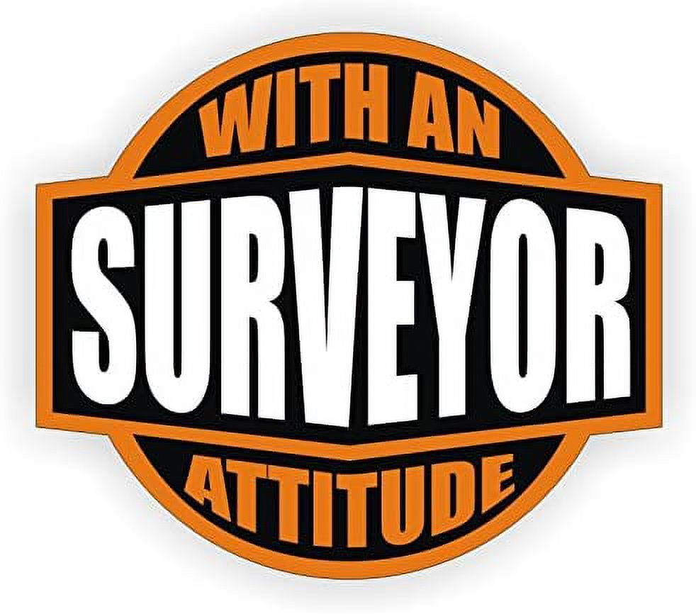Surveyor With An Attitude Hard Hat Sticker / Helmet Decal Label Lunch ...