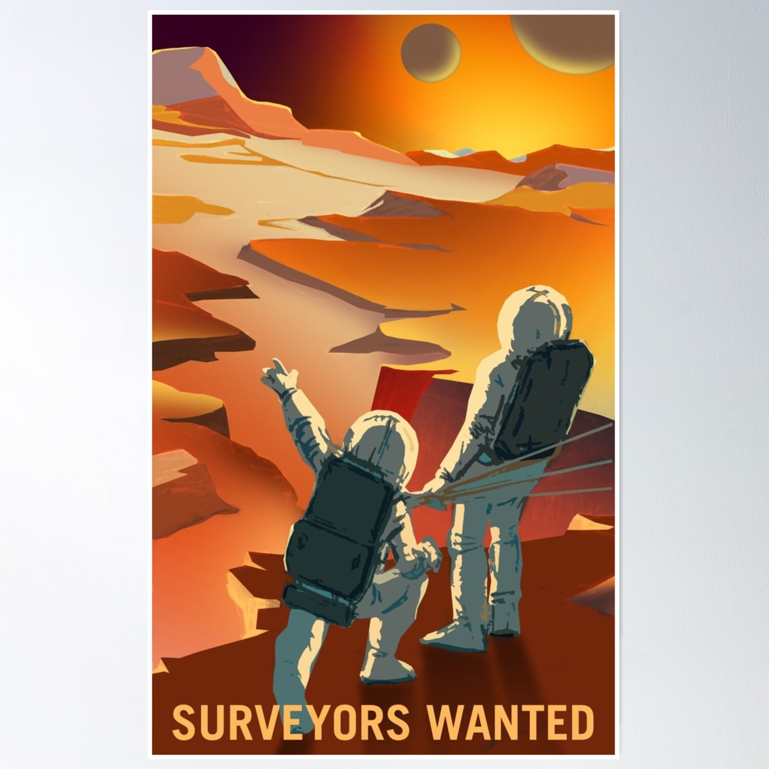 Surveyors Wanted Poster Wall Art, Modern Wall Decor, 8x12 UNFRAMED ...