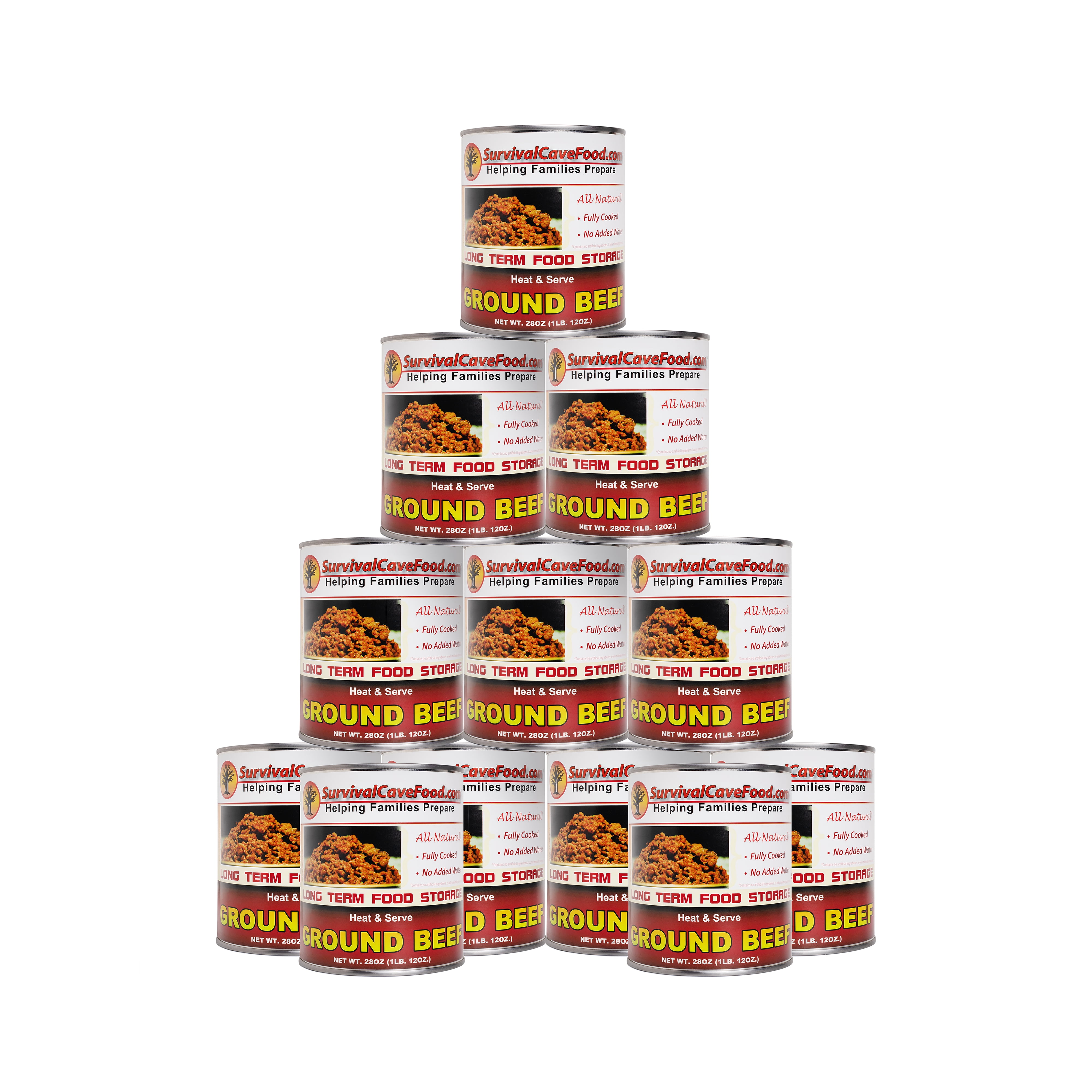 Survival Cave - Canned Ground Beef 28 oz- 12 cans - Walmart.com