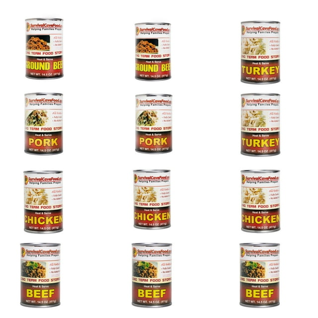 Survival Cave - Mixed (Beef, Chicken, Turkey, Pork, Ground Beef) Case ...