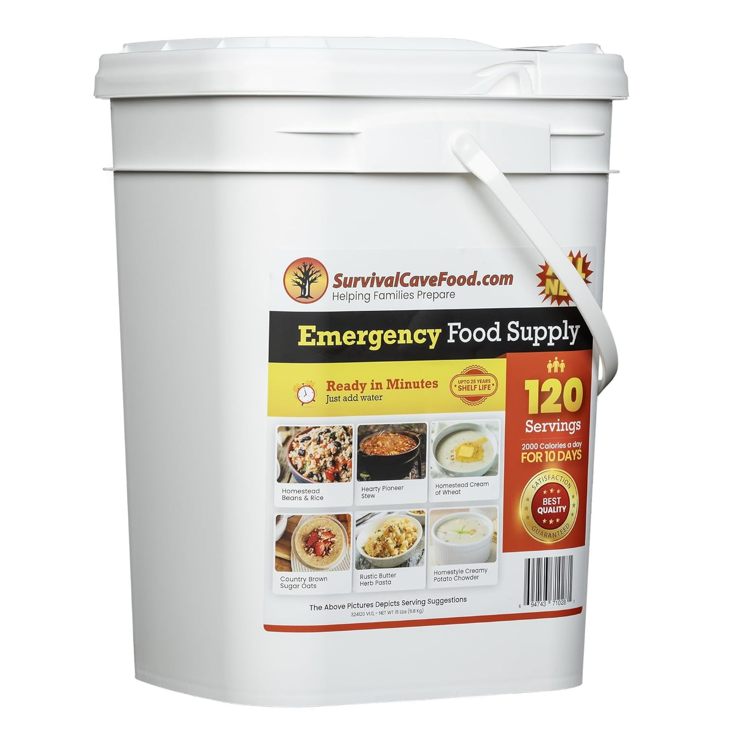 Survival Cave Ultimate 120-Serving Emergency Meal Kit | 25-Years Shelf ...
