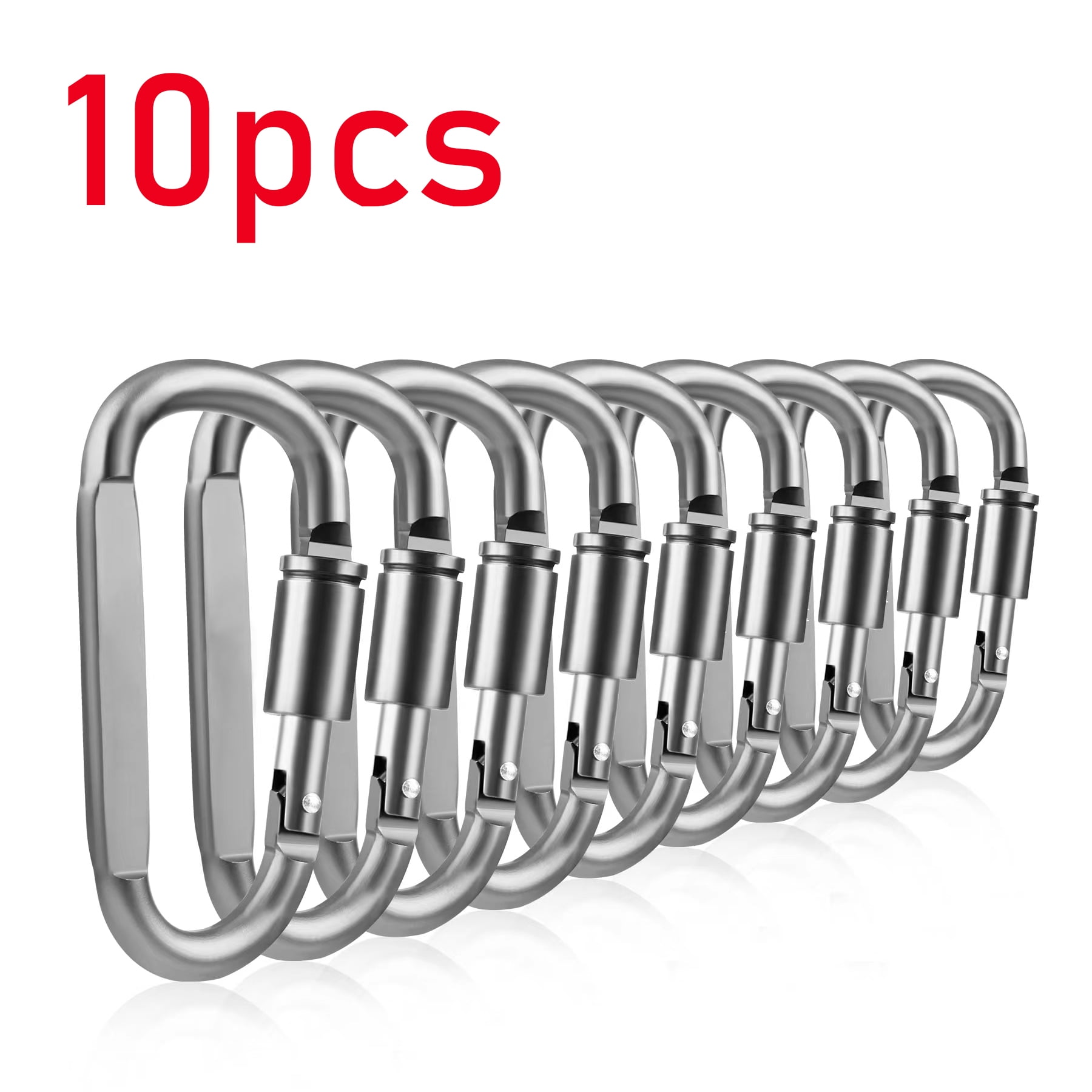 Survival D-ring Large Carabiner 1/10Pcs Keychain Clip Screw Lock Travel ...