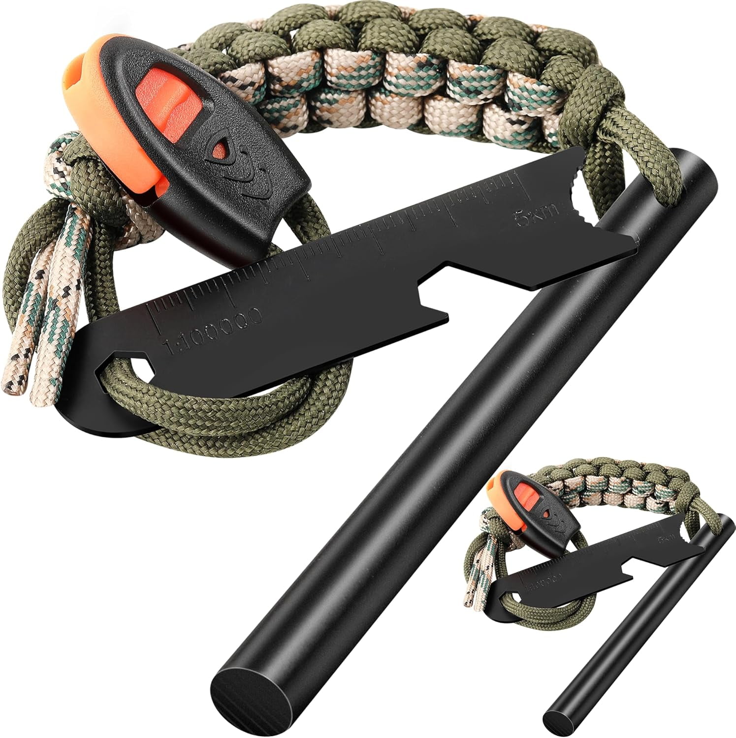 Survival Fire Starter, 4 Inch Ferro Rod, Flint Fire Starters for Hiking ...