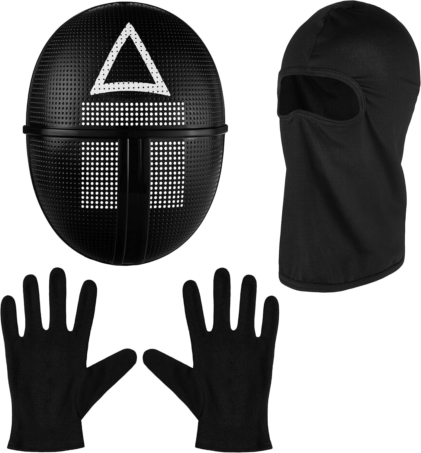 Survival Game Mask Triangle Full Face Masks Black 4PC - Walmart.com