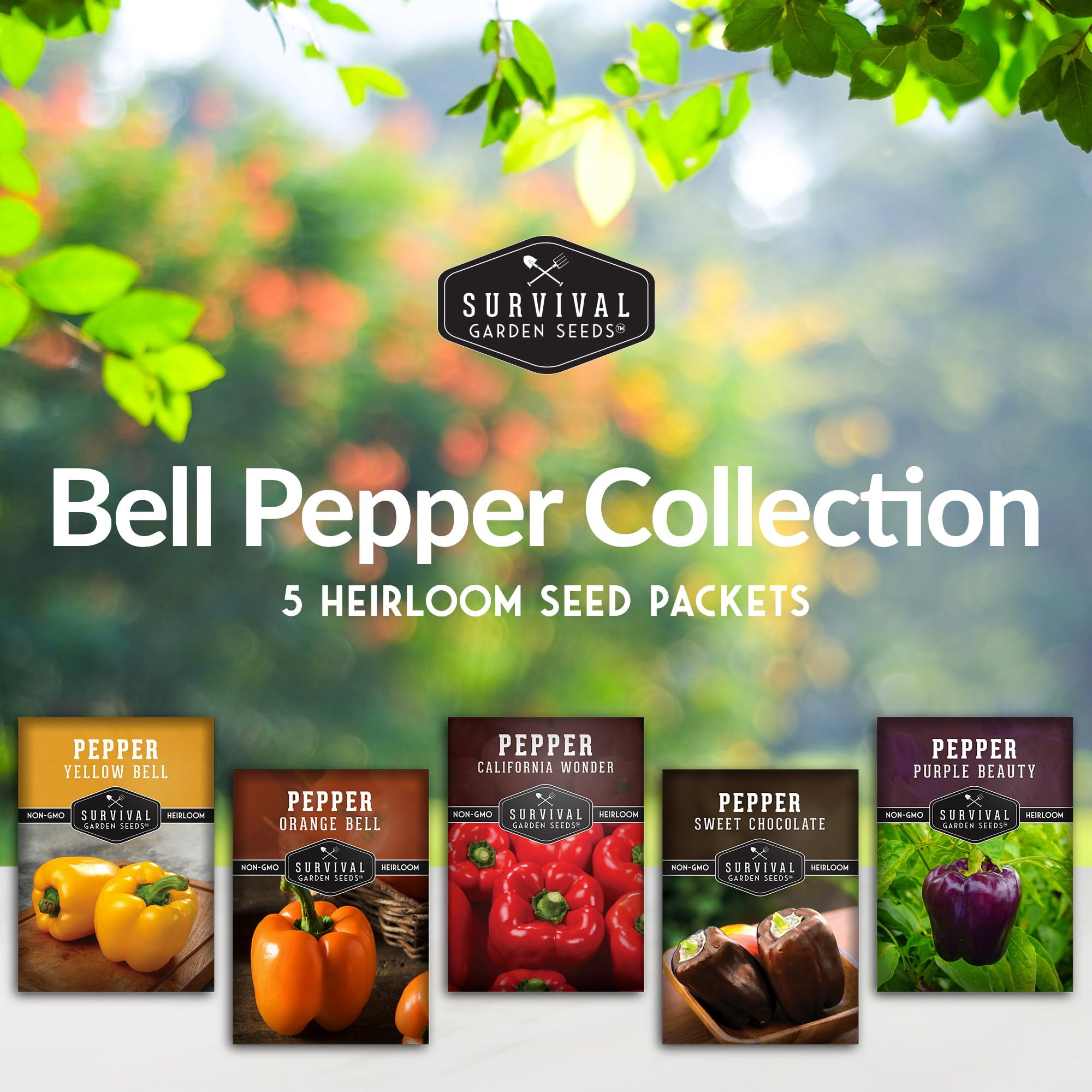 Survival Garden Seeds Bell Pepper Collection Seed H2FSDVault - Non-GMO ...
