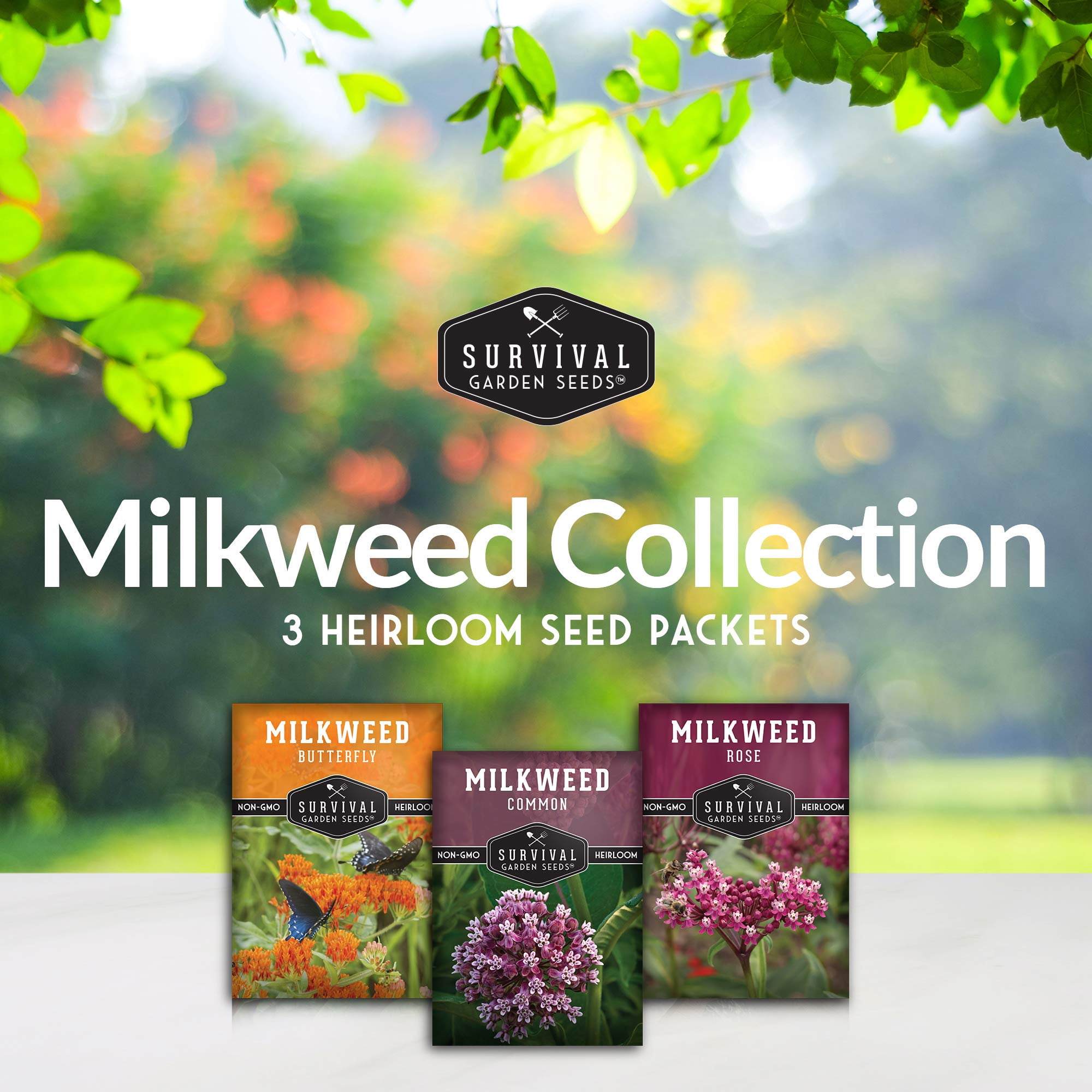 Survival Garden Seeds Milkweed Collection Seed Vault H2FSD- Butterfly ...