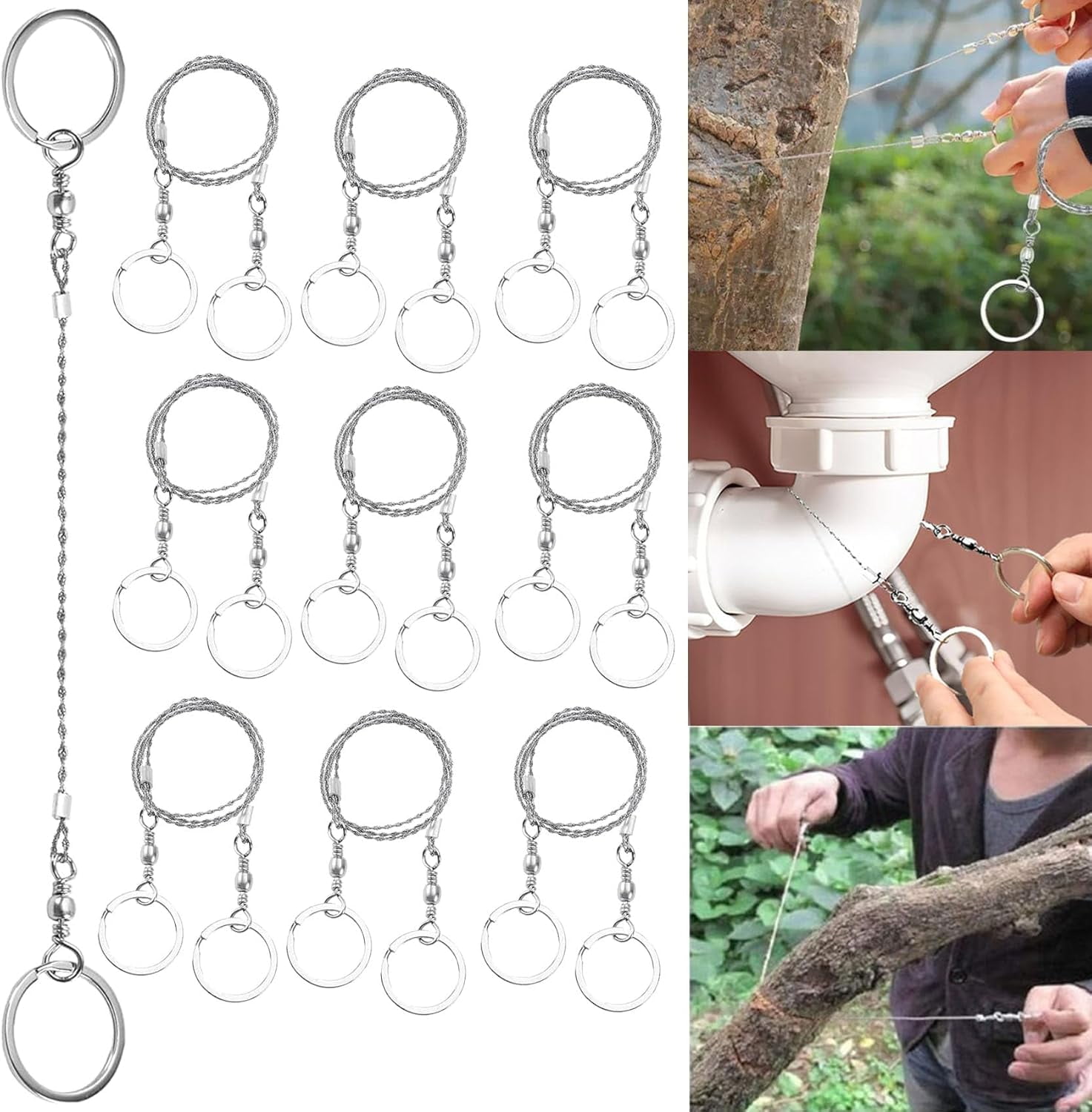 Survival Gear Stainless Steel Wire Saw, Stainless Steel Cable Saw ...