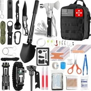 Ozark Trail Survival Kit, 17 Piece Outdoor Emergency Camping Gear with Flashlight Knife Fire ...