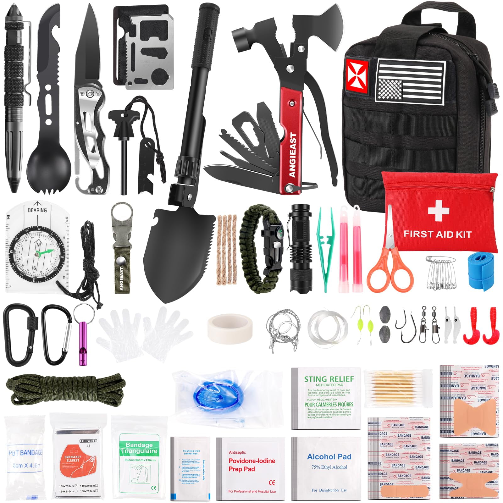 Survival Kit 256 in 1, First Aid Kit Survival Gear Tools Trauma Kit ...