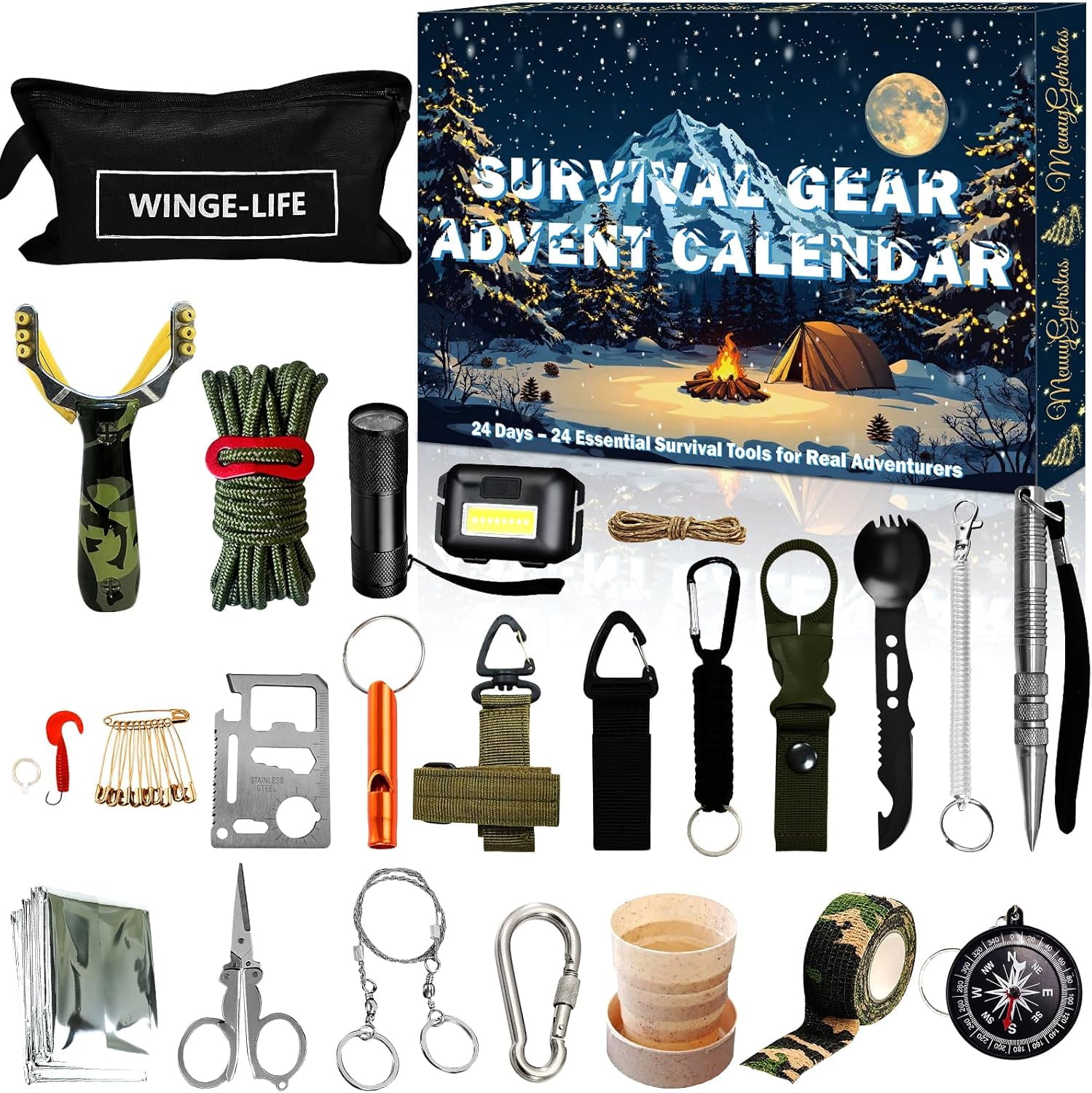 Survival Kit Advent Calendar for Men - Essential Outdoor Tools for ...