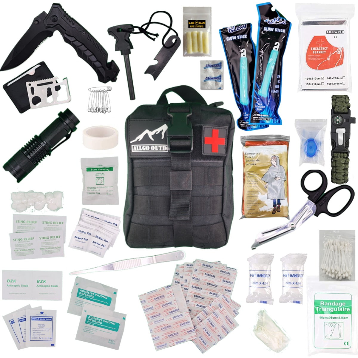Survival Needs Kit 3 - Survival and Med Starter Kit - Black - Walmart.com