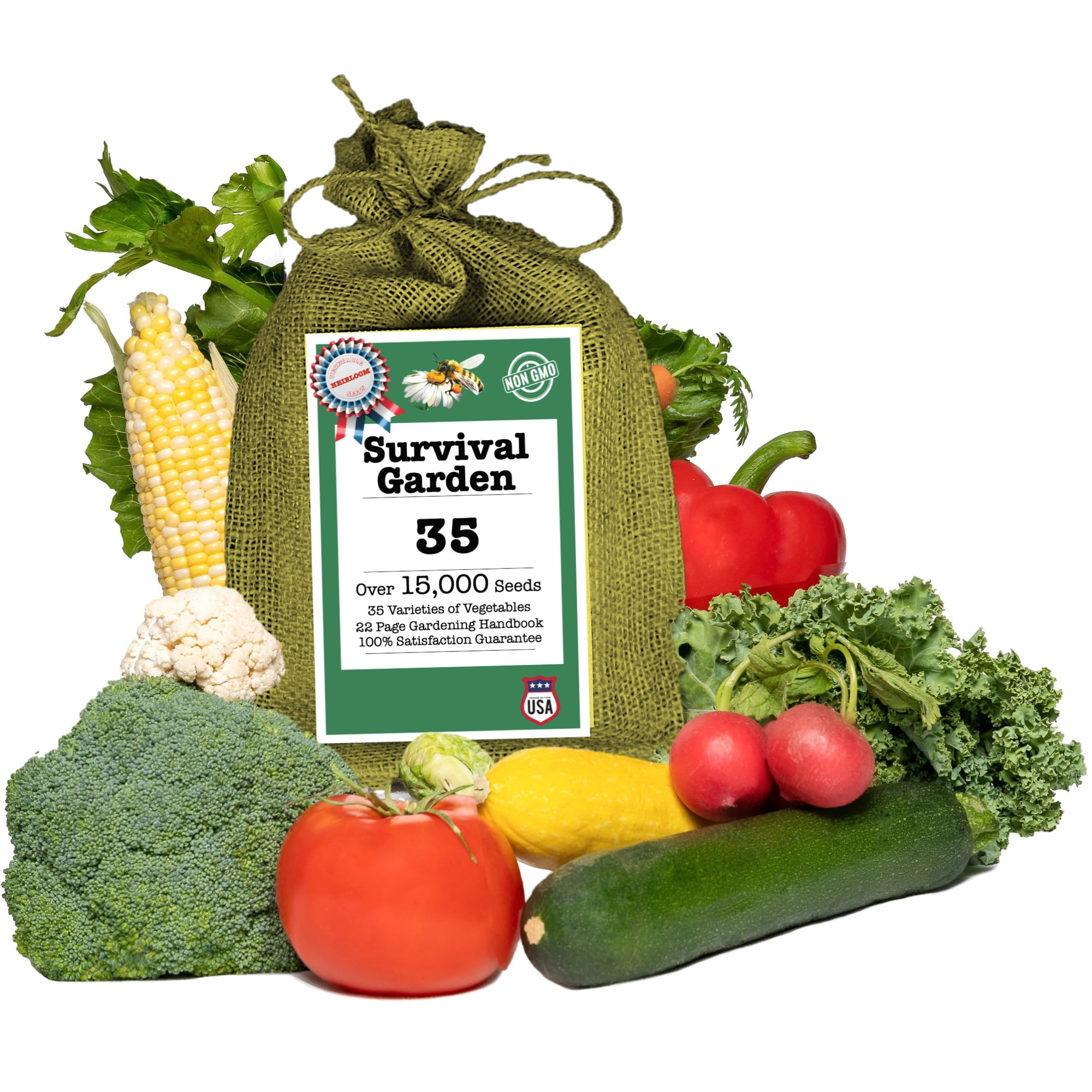 Survival Seeds by Family Sown – 15,000 Non GMO Heirloom Seeds ...