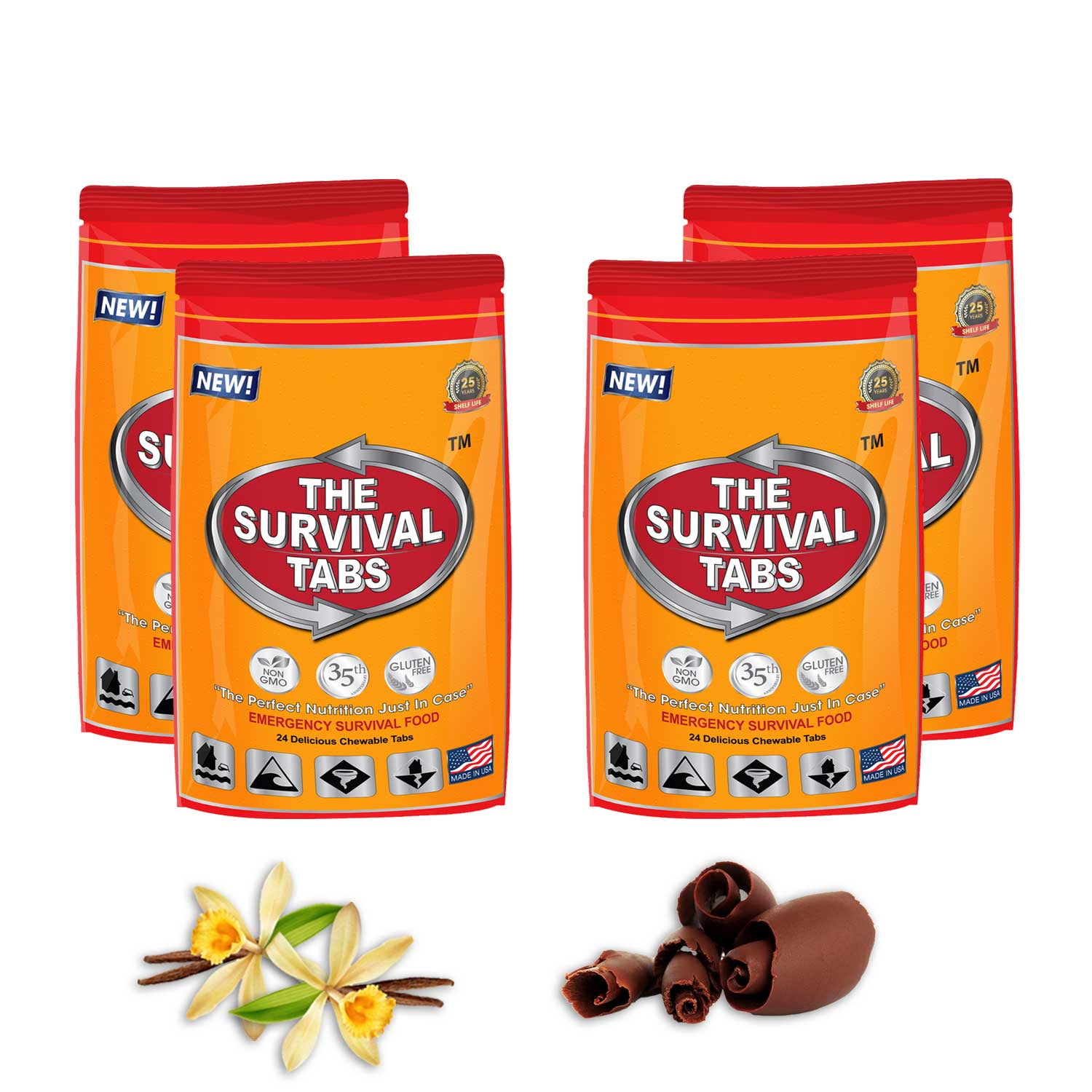 Survival Tabs 8-Day Emergency Food Supply – 96 Tabs for Tornado ...