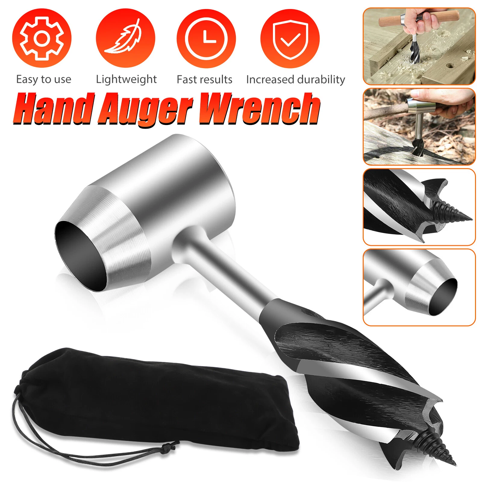 Survival Tool for Bushcraft Settlers Manual Hand Auger Wrench Wood ...