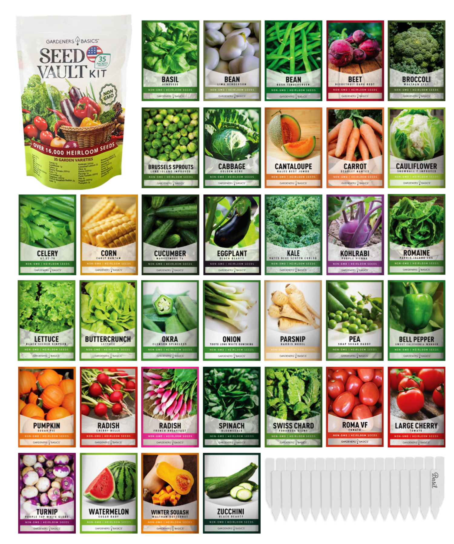 22,000 Non GMO Heirloom Vegetable Seeds, Survival Garden, Emergency ...