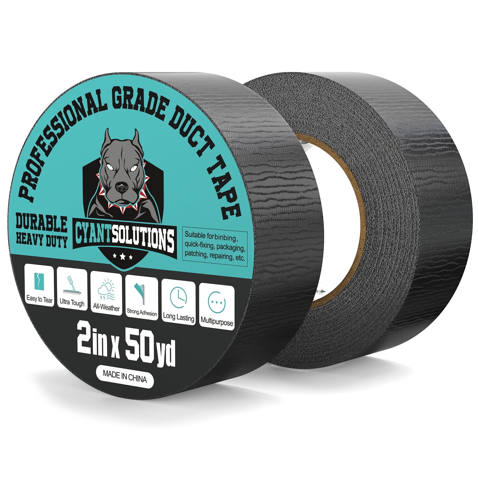 Survival's Black Duct Tape, Heavy Duty Waterproof Duct Tape Multi-Use ...