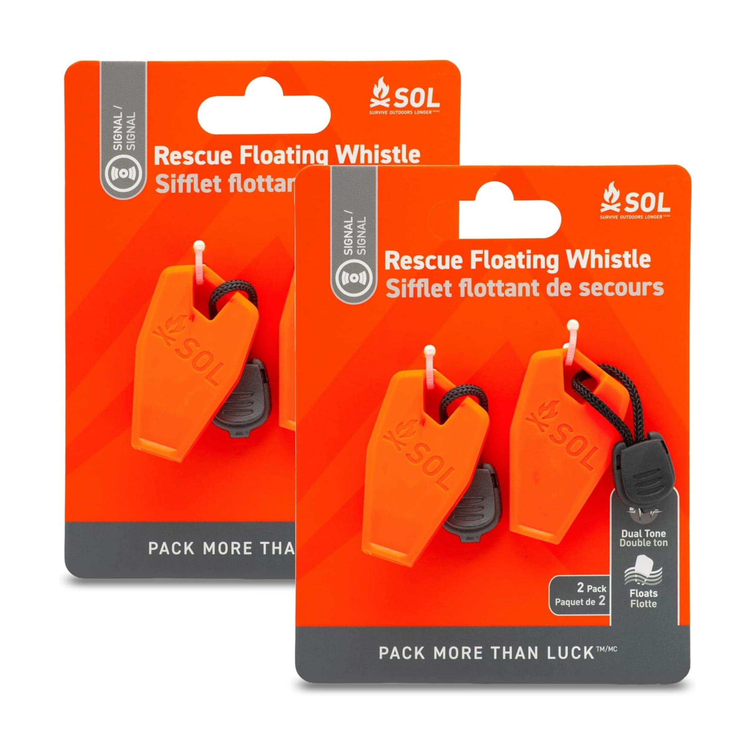 Survive Outdoors Longer Rescue Floating Whistle 2 Piece (2 Pack ...