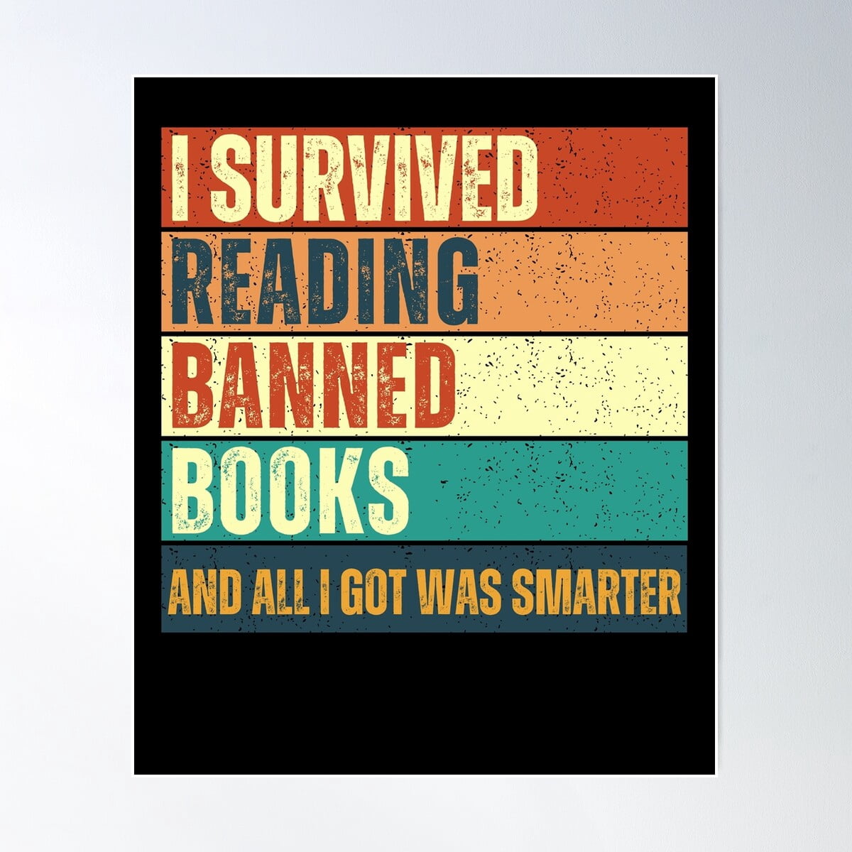 Survived Reading Banned Books Book Lover Poster Wall Art, Modern Wall ...