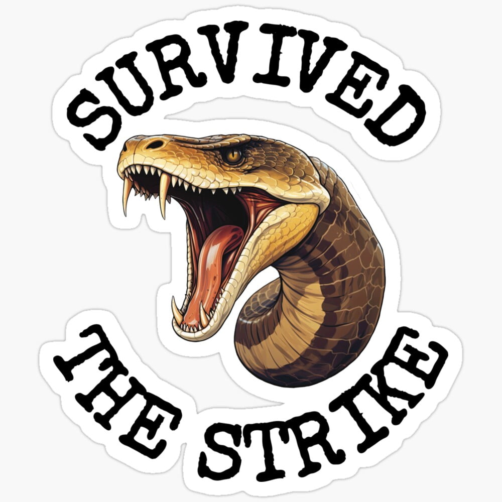 Survived The Strike Snakebite Survivor Stickerphone Decal Water Bottle ...