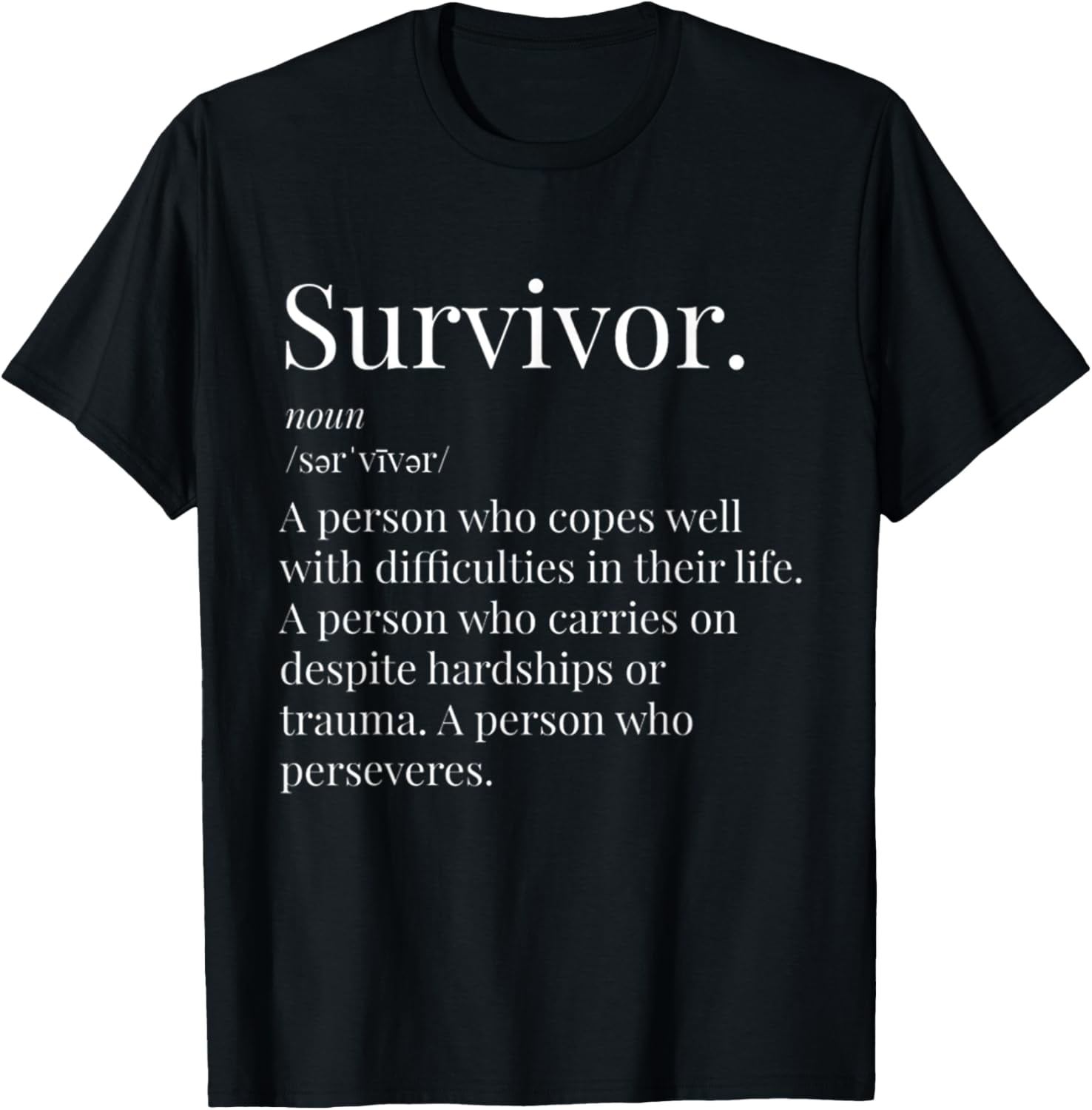 Survivor Definition T-shirt Word Dictionary Tee T-Shirt - Walmart.com