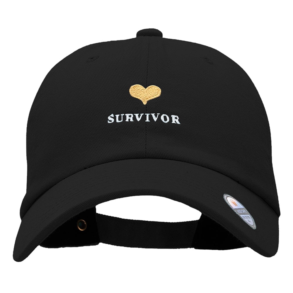 Survivor Embroidered Unstructured Washed Cap - Black OSFM - Walmart.com