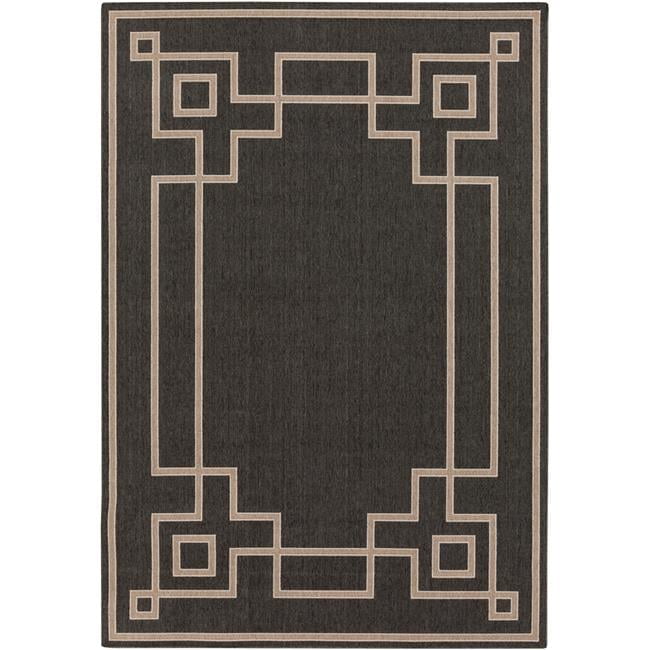 Surya Alfresco Round Area Rug - Black - Camel & Cream - 5 ft. 3 in ...