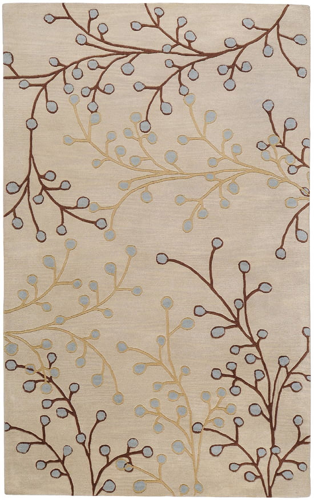 Surya Athena Rug- 100% Wool- Hand Tufted- Ivory/Tan/Chocolate/Pale Blue ...