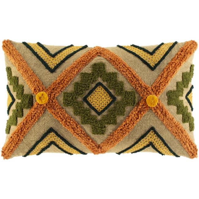 Surya Declan DCL-002 12 x 20" Lumbar Cotton Pillow Kit in Multi-Color ...
