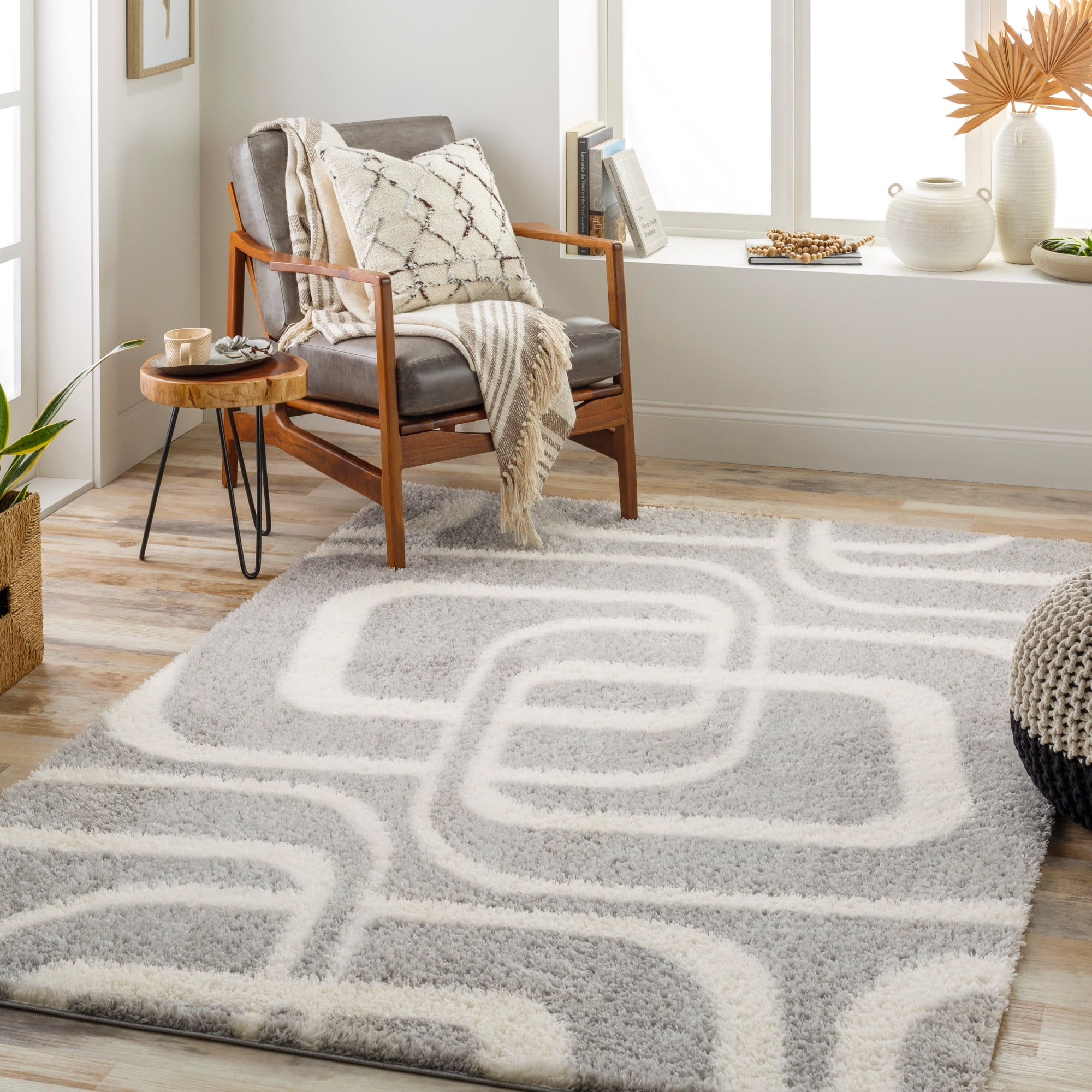 Surya Global Cloudy Shag Polyester 6'7" x 9' Area Rugs CDG2311-679 ...