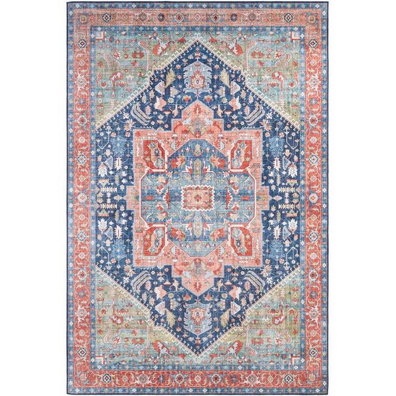 Surya Iris IRS-2312 27 x 45" Rectangle Fabric Rug in Navy/Sage/Brick ...