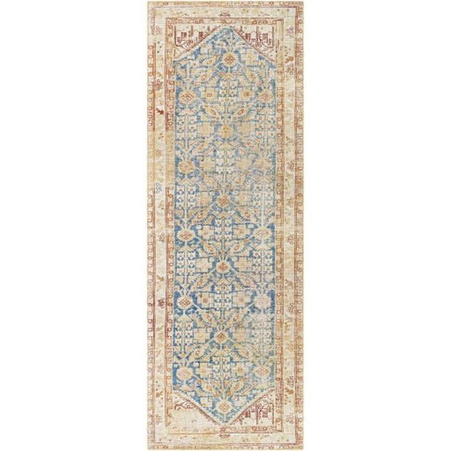 Surya Iris IRS-2364 30 x 90" Runner Fabric Rug in Dark Blue/Olive/Beige ...